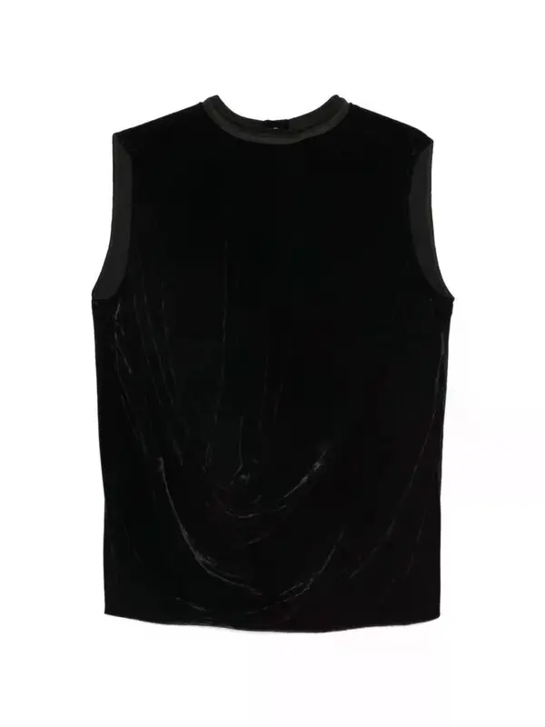 Rick Owens Draped Velvet Sleeveless Top - Black