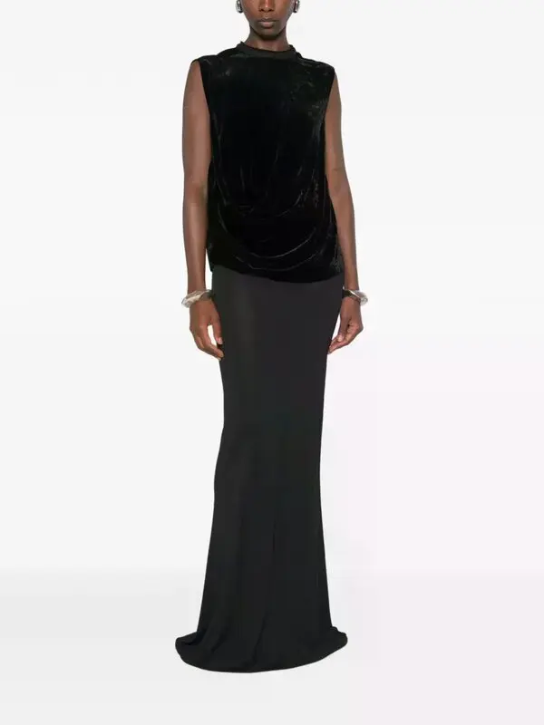 Rick Owens Draped Velvet Sleeveless Top