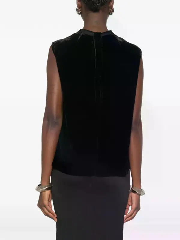 Rick Owens Draped Velvet Sleeveless Top