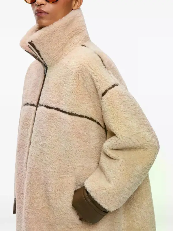 Pinko Faux Shearling Panelled Coat