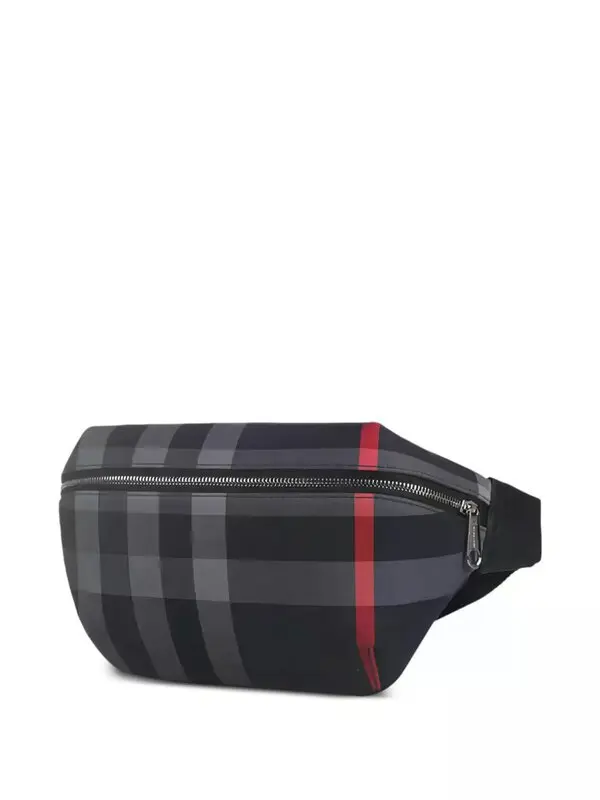 Burberry Check Pattern Belt Bag - Black