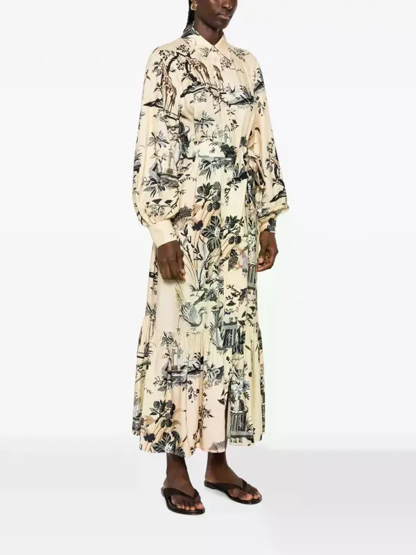 Etro Scenic Print Tiered Maxi Dress