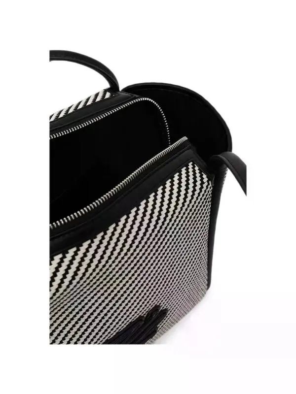 Karl Lagerfeld Diagonal-stripe Monogram-patch Tote Bag