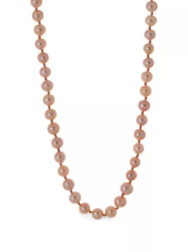Coomi Affinity Knotted Pearl Necklace With Diamonds In 18k Yellow - Gold