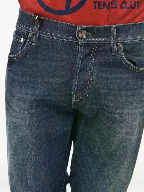 Corneliani Contrasting Stitch Five-pocket Regular-fit Denim Jeans