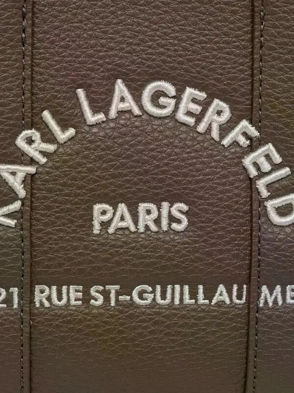 Karl Lagerfeld Logo-embroidered Pebbled Tote Bag