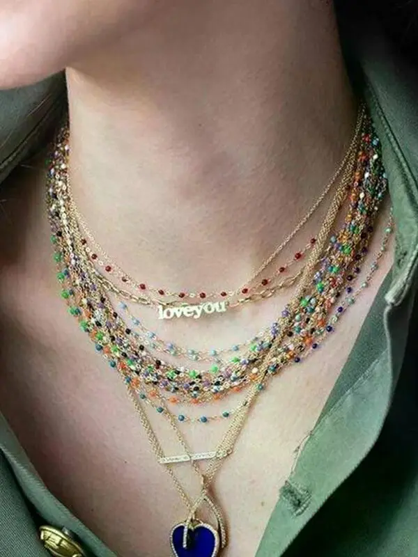 JENNIFER MEYER Love You" Necklace In 18k Yellow