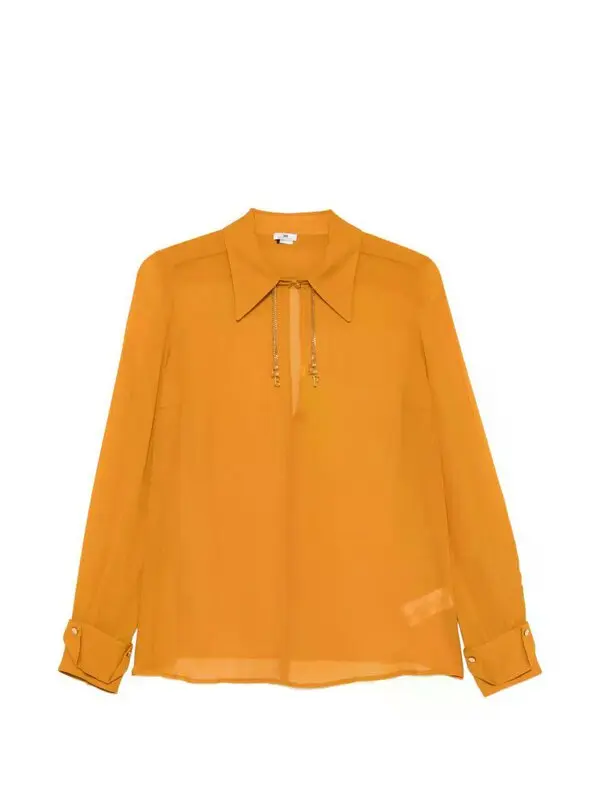 Elisabetta Franchi Charm-embellished Cut-out Blouse - Orange