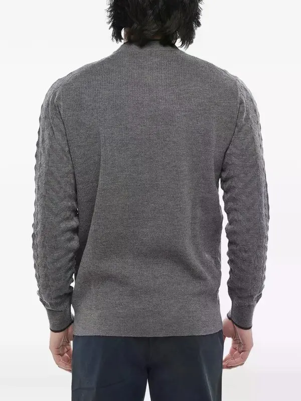 PAOLO PECORA Chevron-pattern Crew-neck Sweater