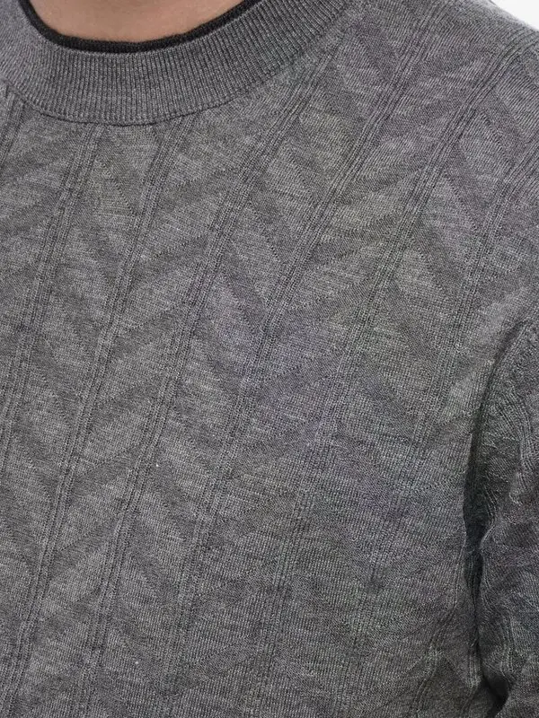 PAOLO PECORA Chevron-pattern Crew-neck Sweater