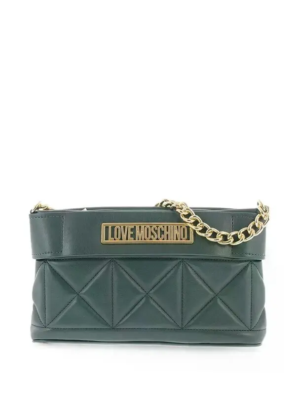 Moschino Quilted Crossbody Bag With Gold-tone Hardware - Green