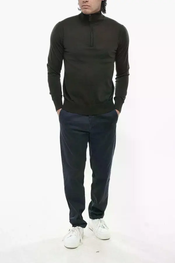 PAOLO PECORA Half-zip Elbow-patchs Polo Shirt