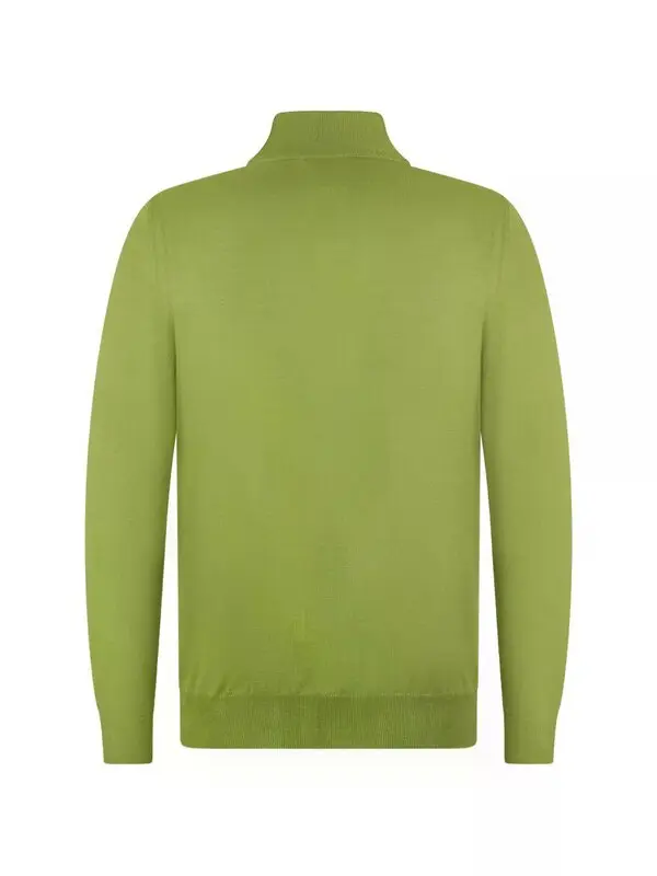 MOORER Casoni-mll Zip-up High-neck Cardigan - Green