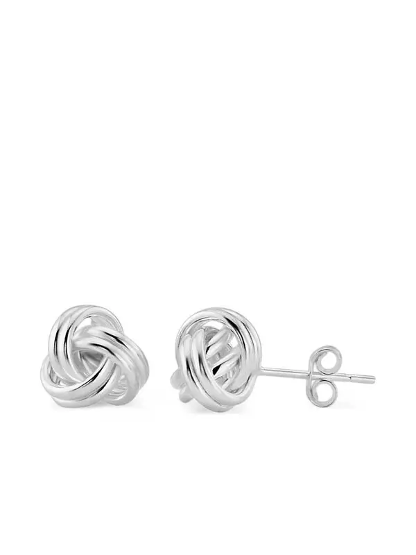 AUREE JEWELLERY Tone Polished Knot Earrings - Silver