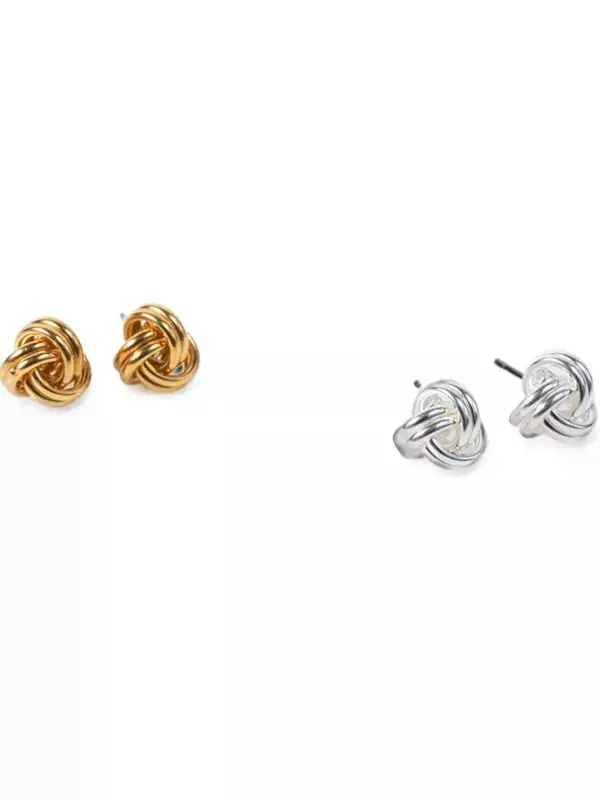 AUREE JEWELLERY Tone Polished Knot Earrings - Silver