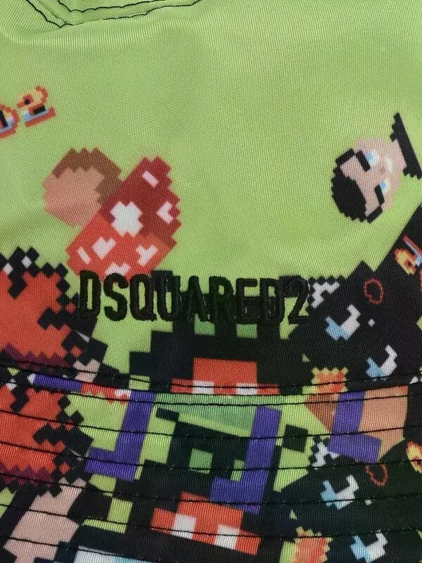 Dsquared2 Logo-embroidered Pixel-print Bucket Hat