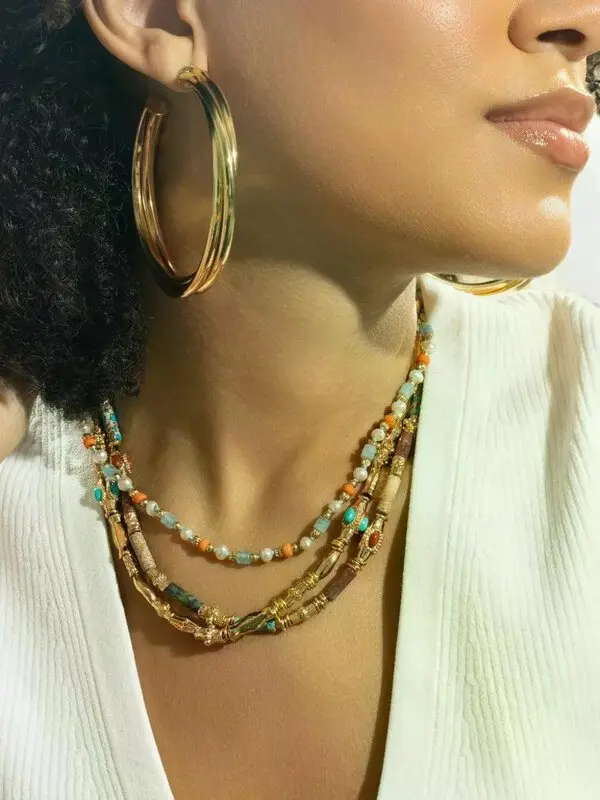 Gas Bijoux Atik Intertwined Hoop Earrings - Gold