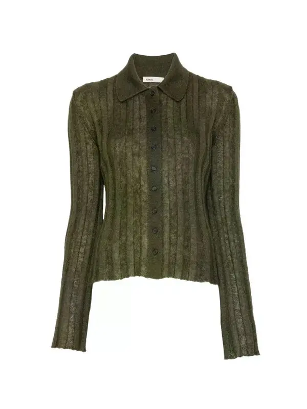 Khaite Ribbed Knit Cardigan - Green