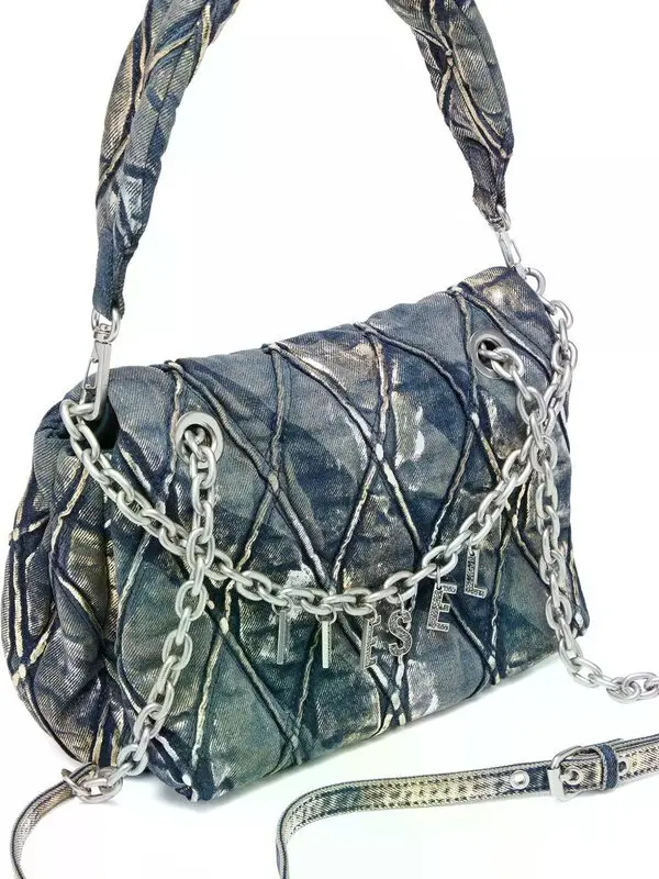 DIESEL® Quilted Metallic-foil Shoulder Bag - Blue