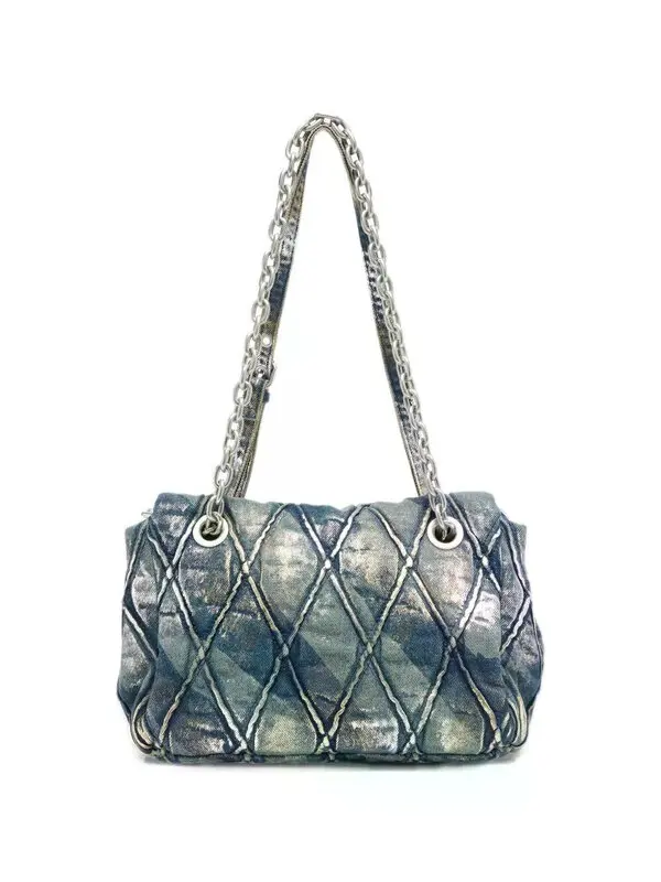 DIESEL® Quilted Metallic-foil Shoulder Bag - Blue