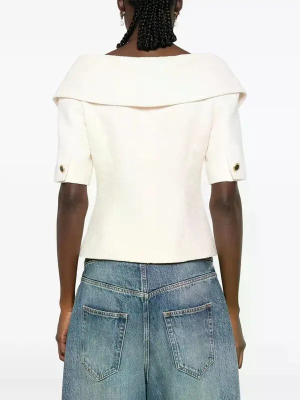 Alessandra Rich Off-shoulder Bouclé Jacket