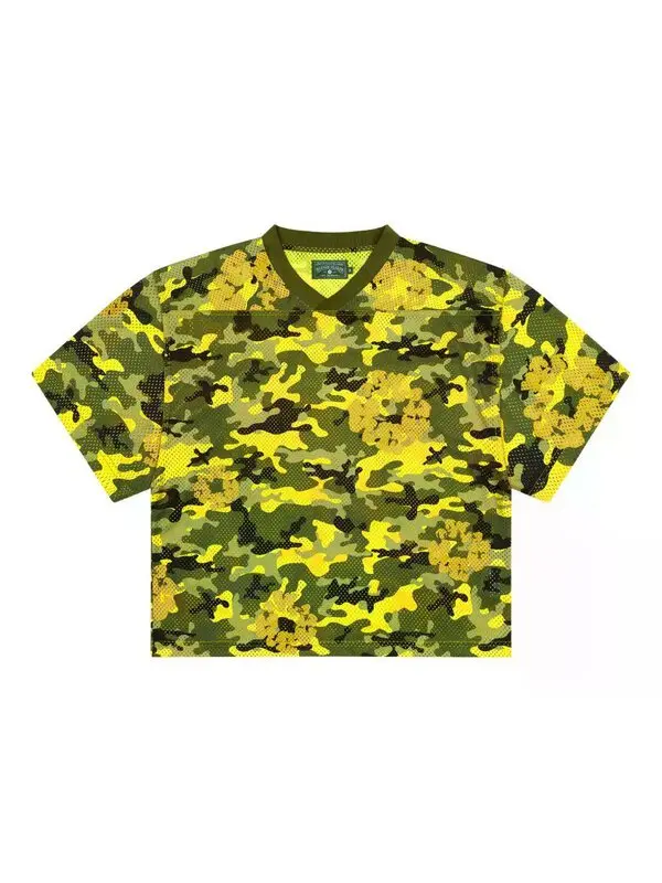 DENIM TEARS Camouflage Wreath Mesh T-shirt - Yellow