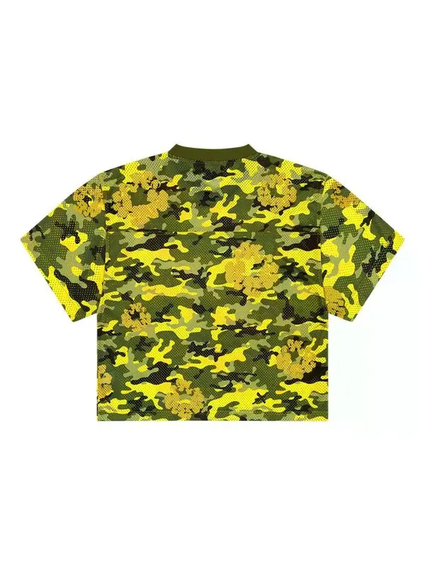 DENIM TEARS Camouflage Wreath Mesh T-shirt - Yellow