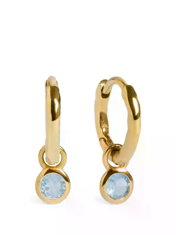 Monica Vinader Hammered-effect Aquamarine Earrings - Gold