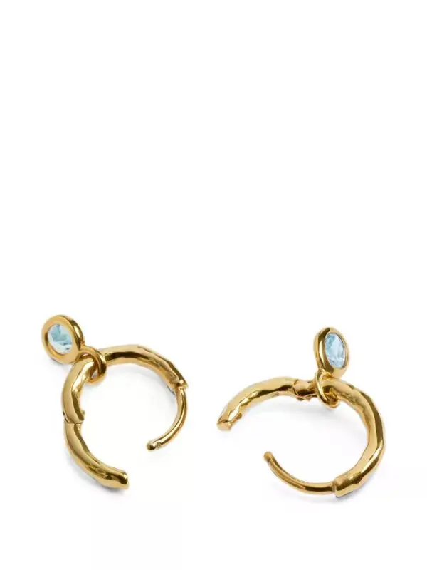 Monica Vinader Hammered Effect Aquamarine Pendant Earrings