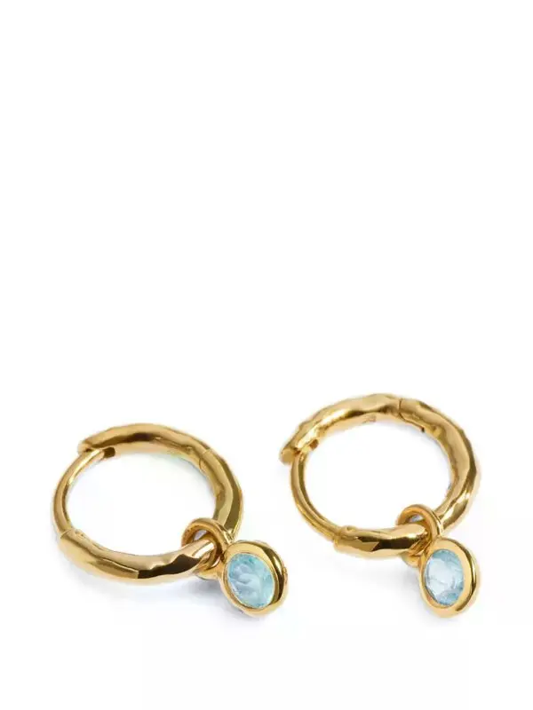 Monica Vinader Hammered Effect Aquamarine Pendant Earrings