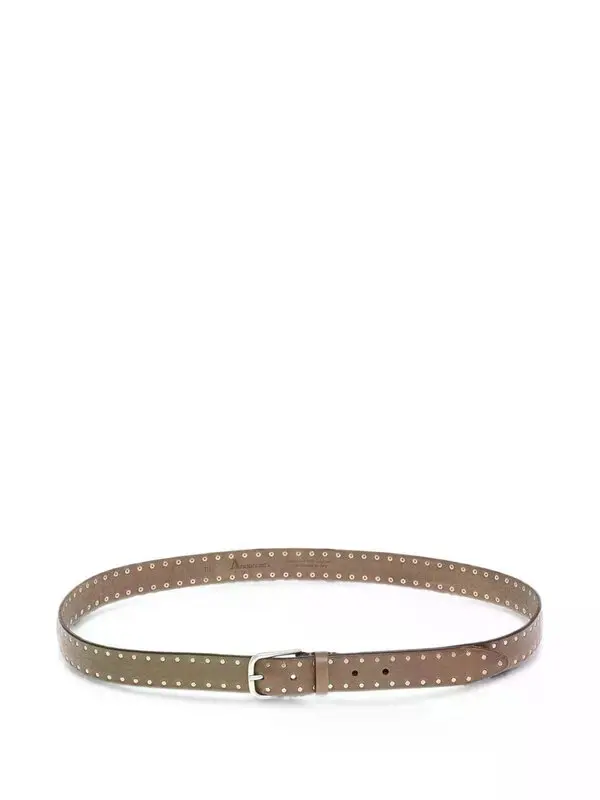 Anderson's Studded Leather Belt - Brown