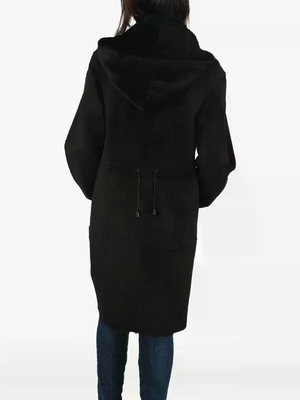 DIESEL® Hooded Zip-up Leather Coat