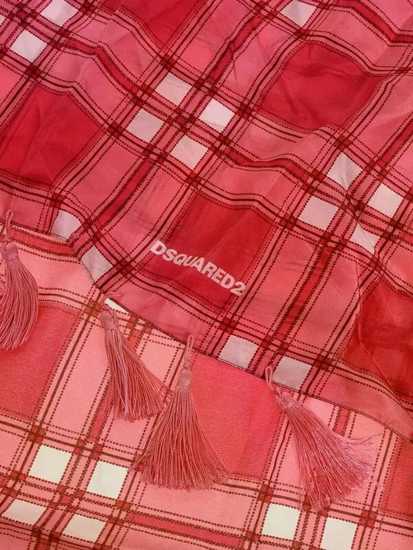 Dsquared2 Checked-pattern Tassel-trim Scarf