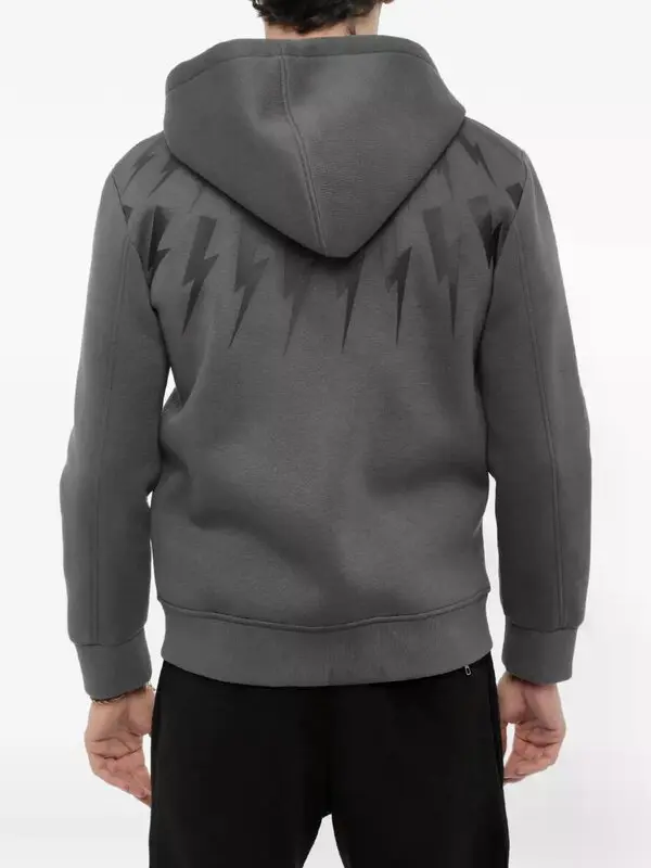 Neil Barrett Lightning Bolt Print Zip-up Hoodie