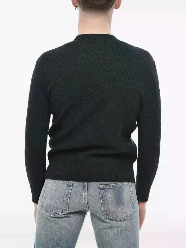 PAOLO PECORA Textured-knit Wool Sweater - Green