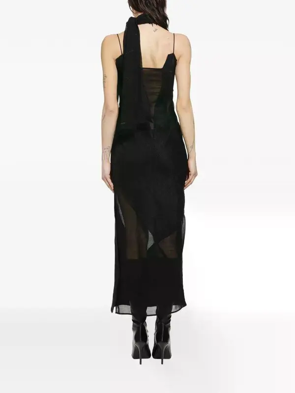 YEHUAFAN Semi-sheer Midi Dress