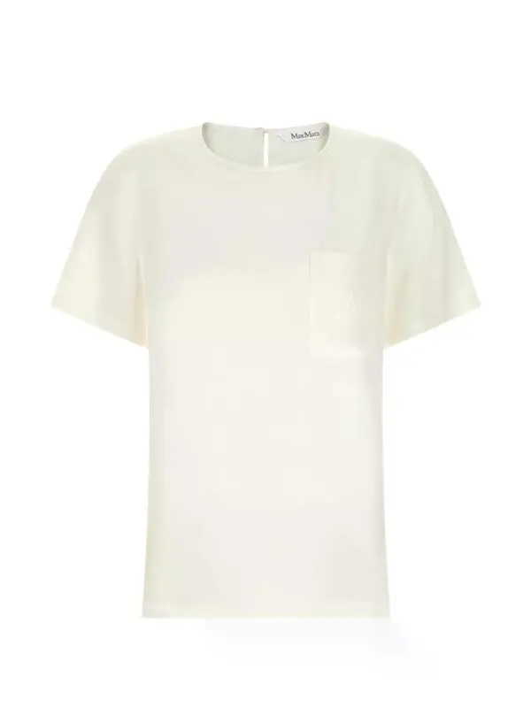 Max Mara Mxmpagano Embroidered Silk Blouse - Neutrals