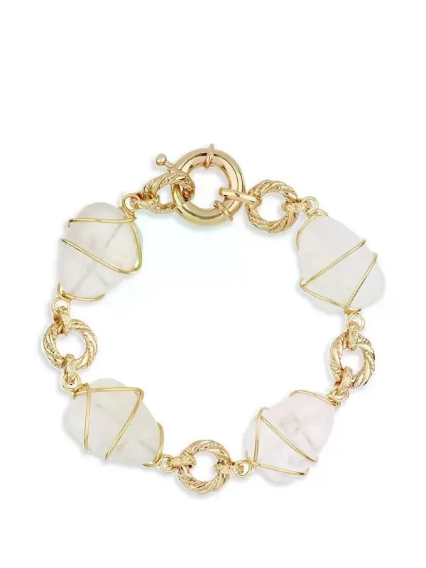 Gas Bijoux Rock Crystal Wire-wrapped Bracelet - Gold