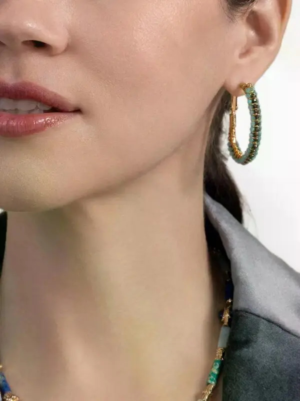 Gas Bijoux Beaded Hoop Earrings