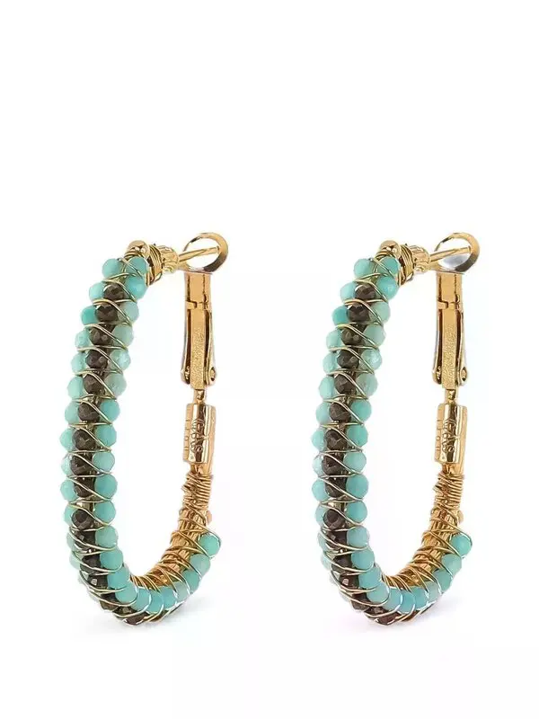 Gas Bijoux Beaded Hoop Earrings