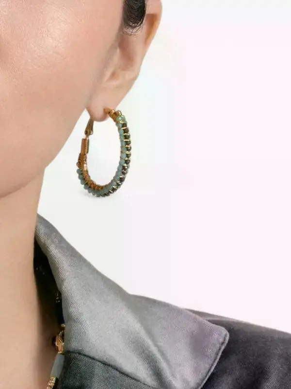 Gas Bijoux Beaded Hoop Earrings