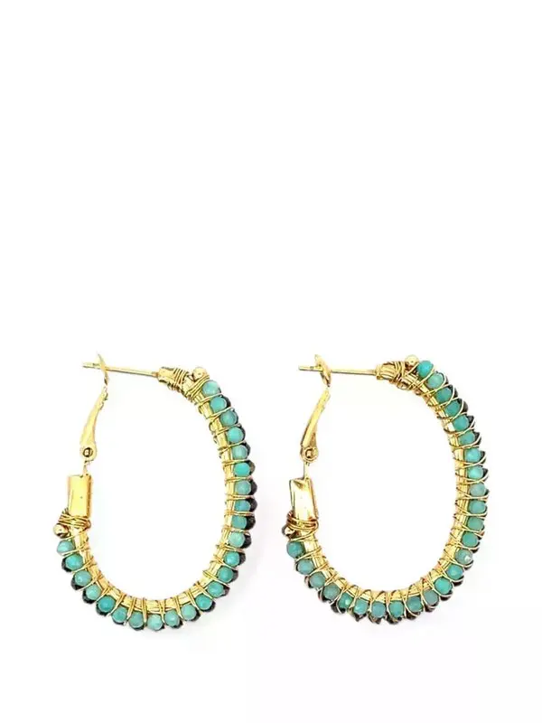 Gas Bijoux Beaded Hoop Earrings - Gold