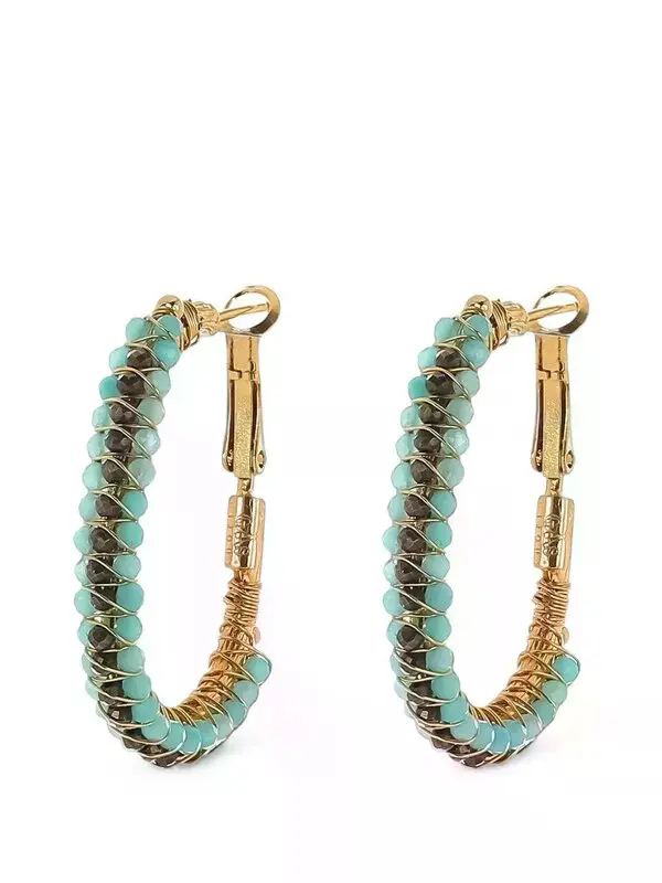 Gas Bijoux Beaded Hoop Earrings - Gold