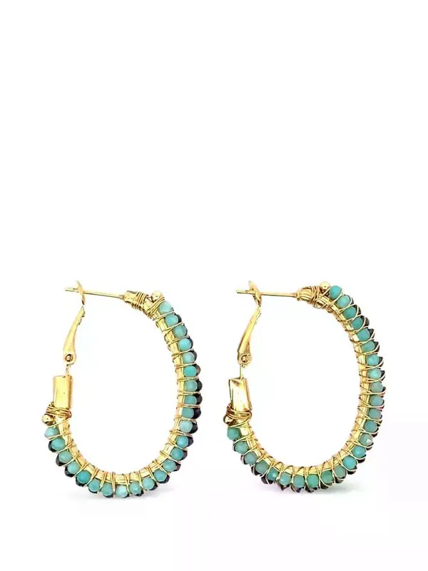 Gas Bijoux Beaded Hoop Earrings - Gold
