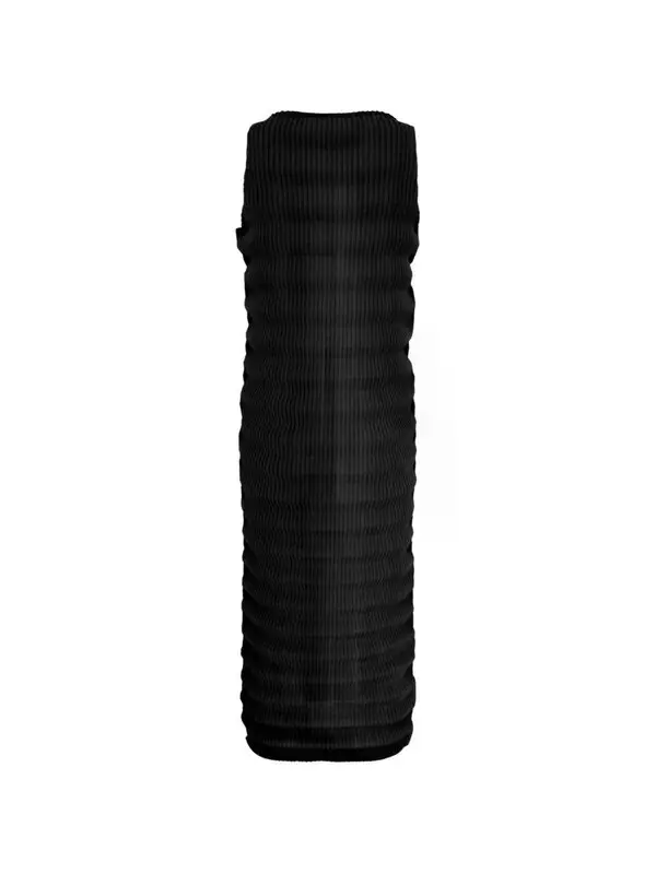 Issey Miyake Pleated Sleeveless Maxi Dress - Black