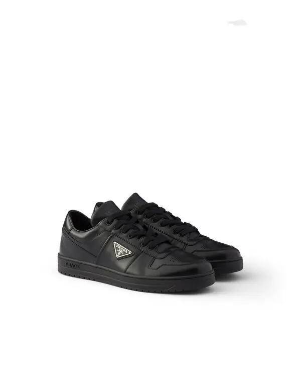 Prada Downtown Leather Sneakers - Black