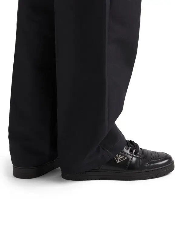 Prada Downtown Leather Lace-up Sneakers