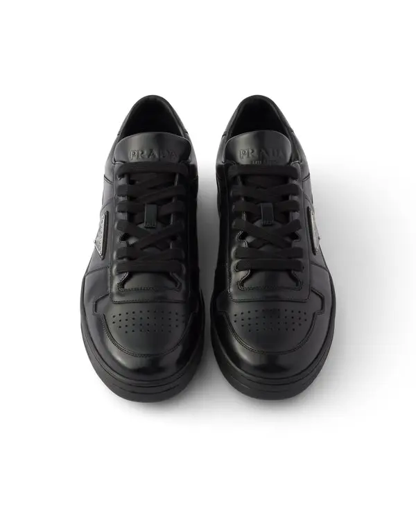 Prada Downtown Leather Lace-up Sneakers