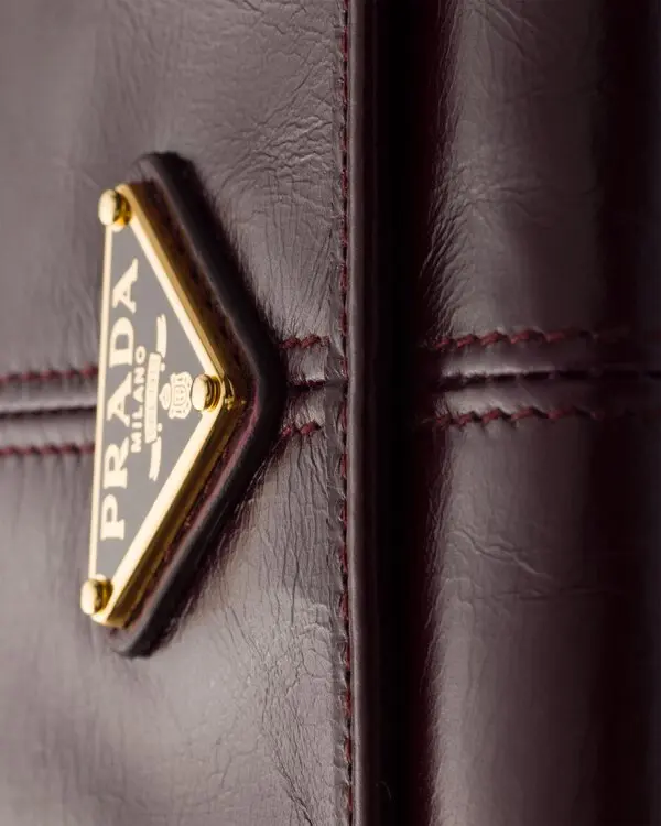 Prada Leather Wallet With Shoulder Strap