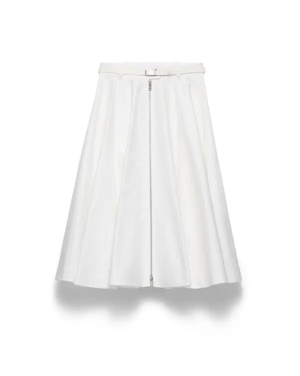 Prada Chino Midi-skirt With Zipper - White